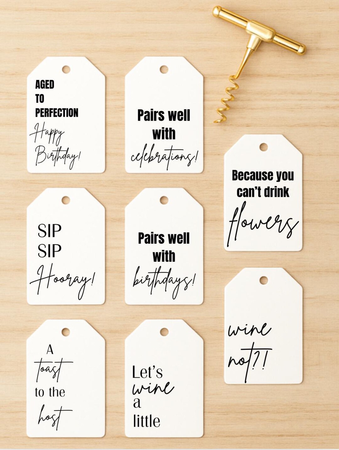 Pairs Well With | Printable Wine & Alcohol Gift Tags | Featuring Witty ...