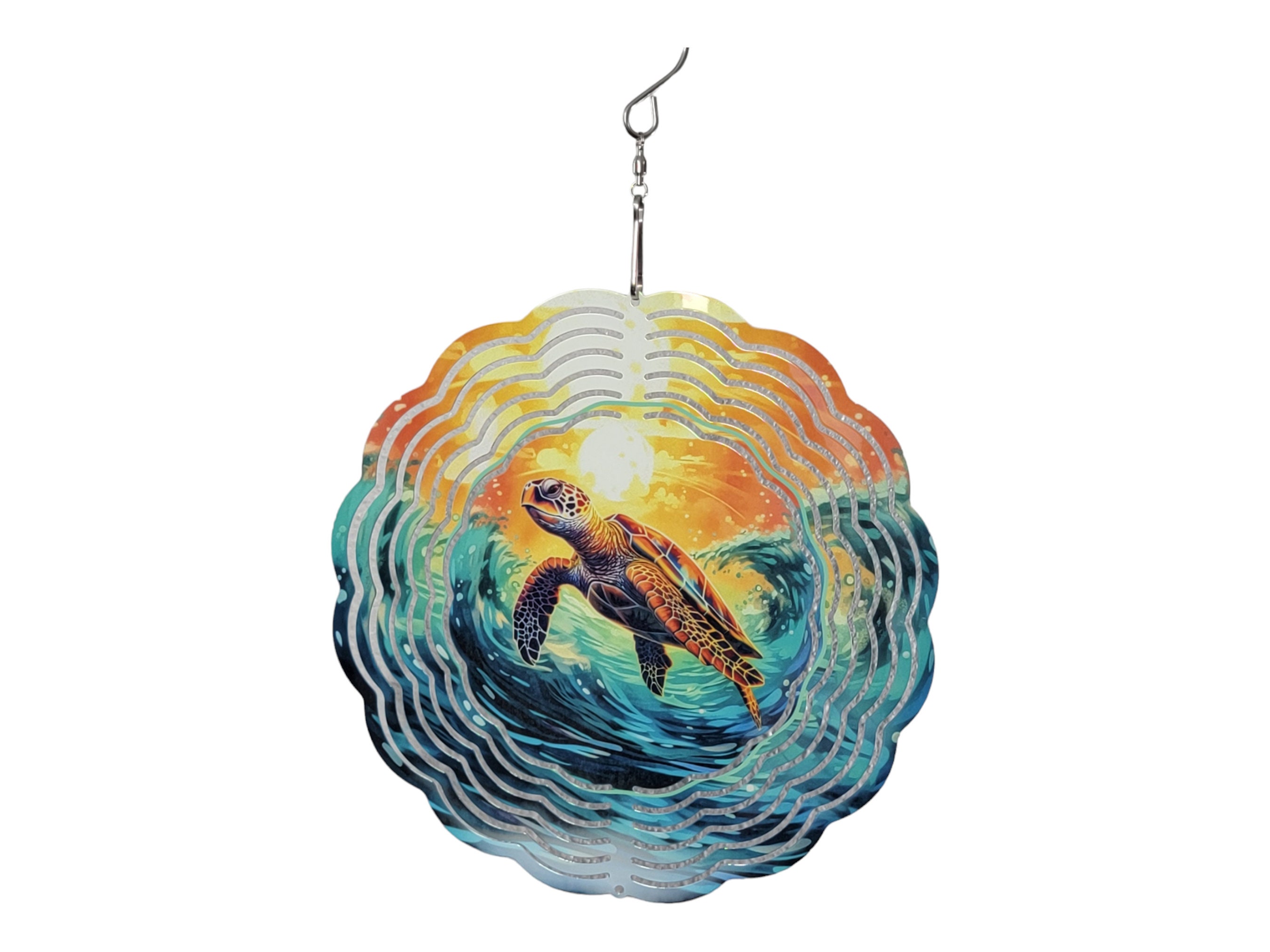 Sea Turtle Wind Chime Metal Wind Spinner, Wind Sculptures for Outdoor ...