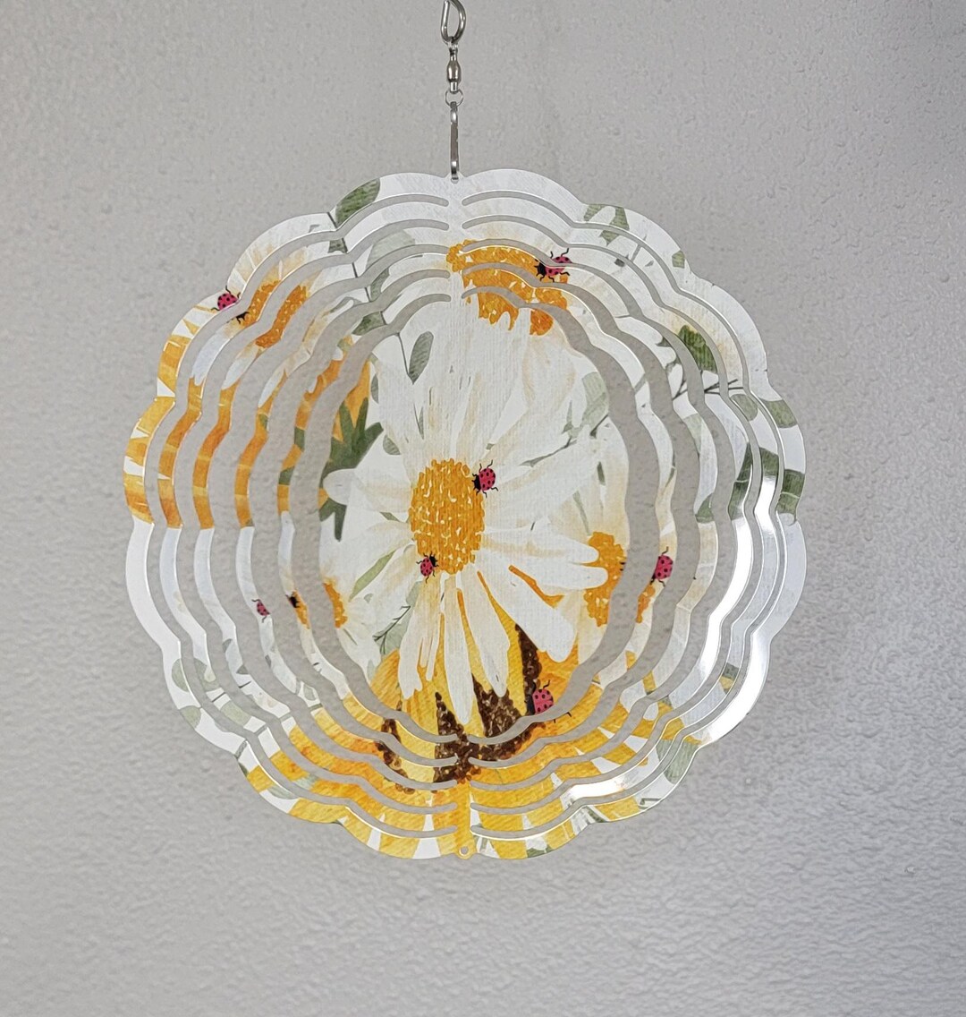 Lady Bug Wind Spinner, Garden Wind Chimes, Art for Outside of the House ...