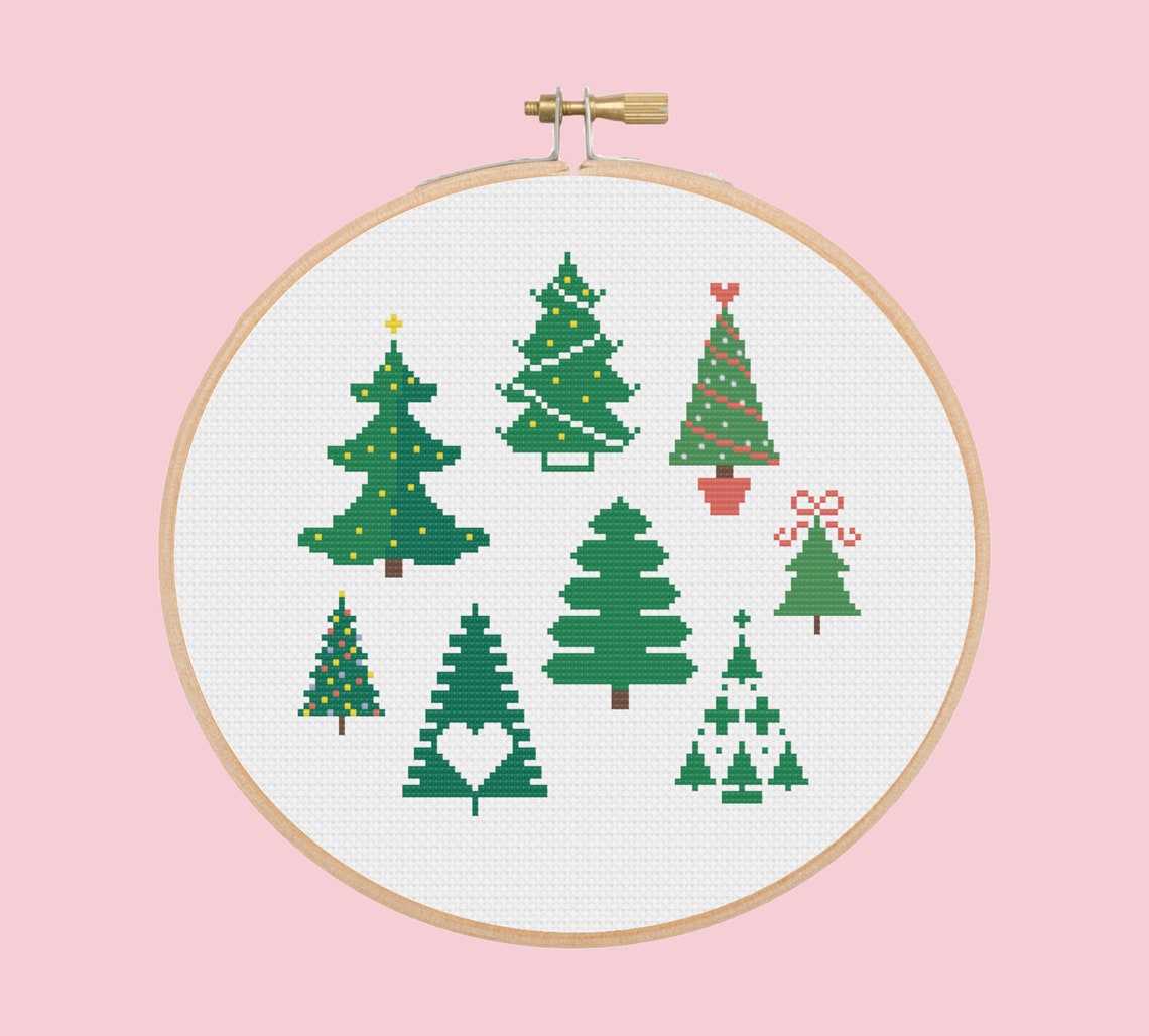 Christmas Trees Cross Stitch Patterns - Etsy