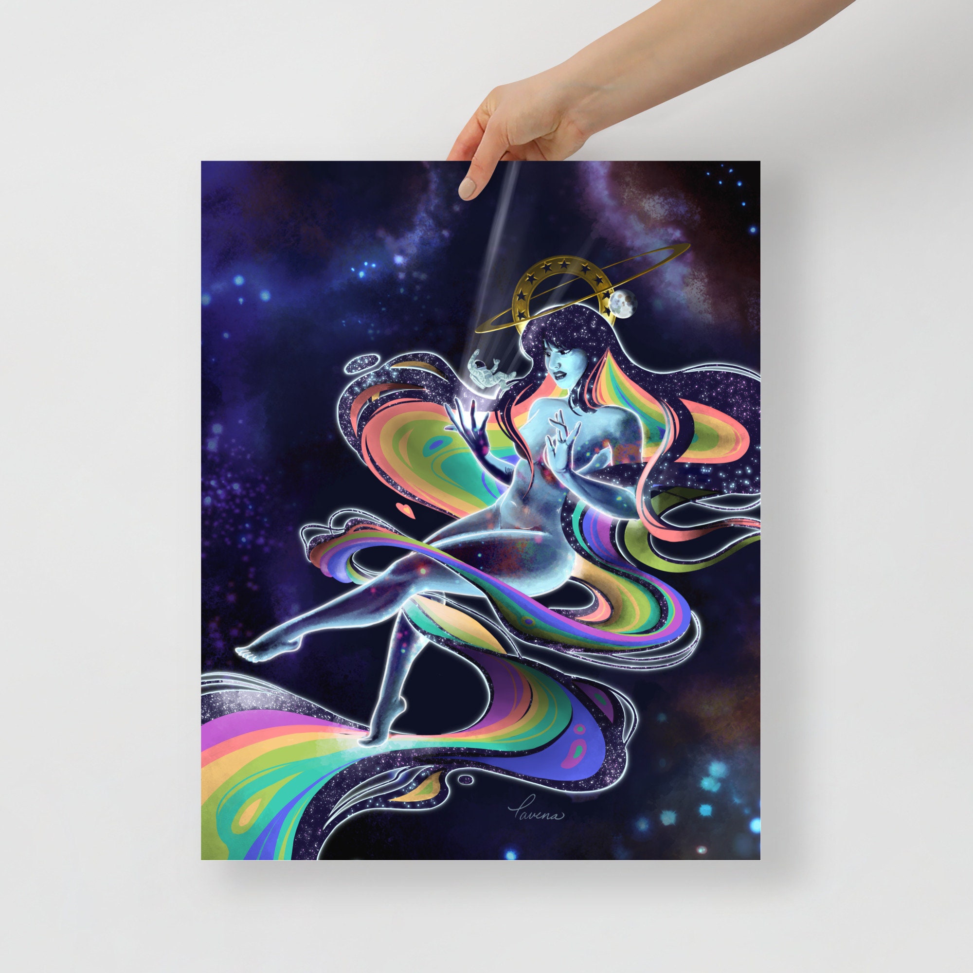 Celestial Space Goddess Illustration Digital Painting Astraea - Etsy