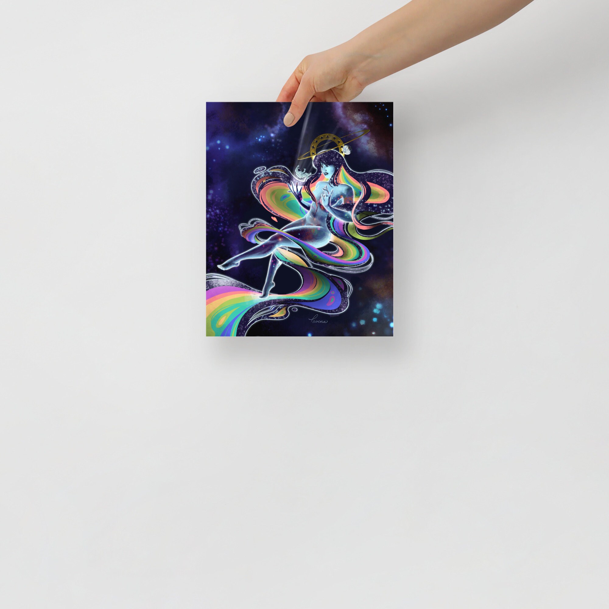 Celestial Space Goddess Illustration Digital Painting Astraea - Etsy