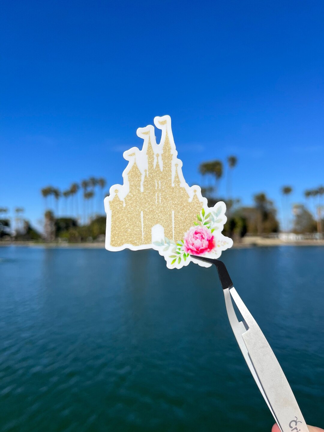 Castle Sticker Sandcastle Sticker Flower Sticker Gold - Etsy