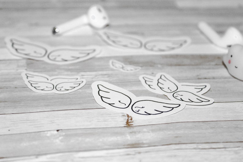 Cute Kawaii Angle Wings Sticker Set - Etsy
