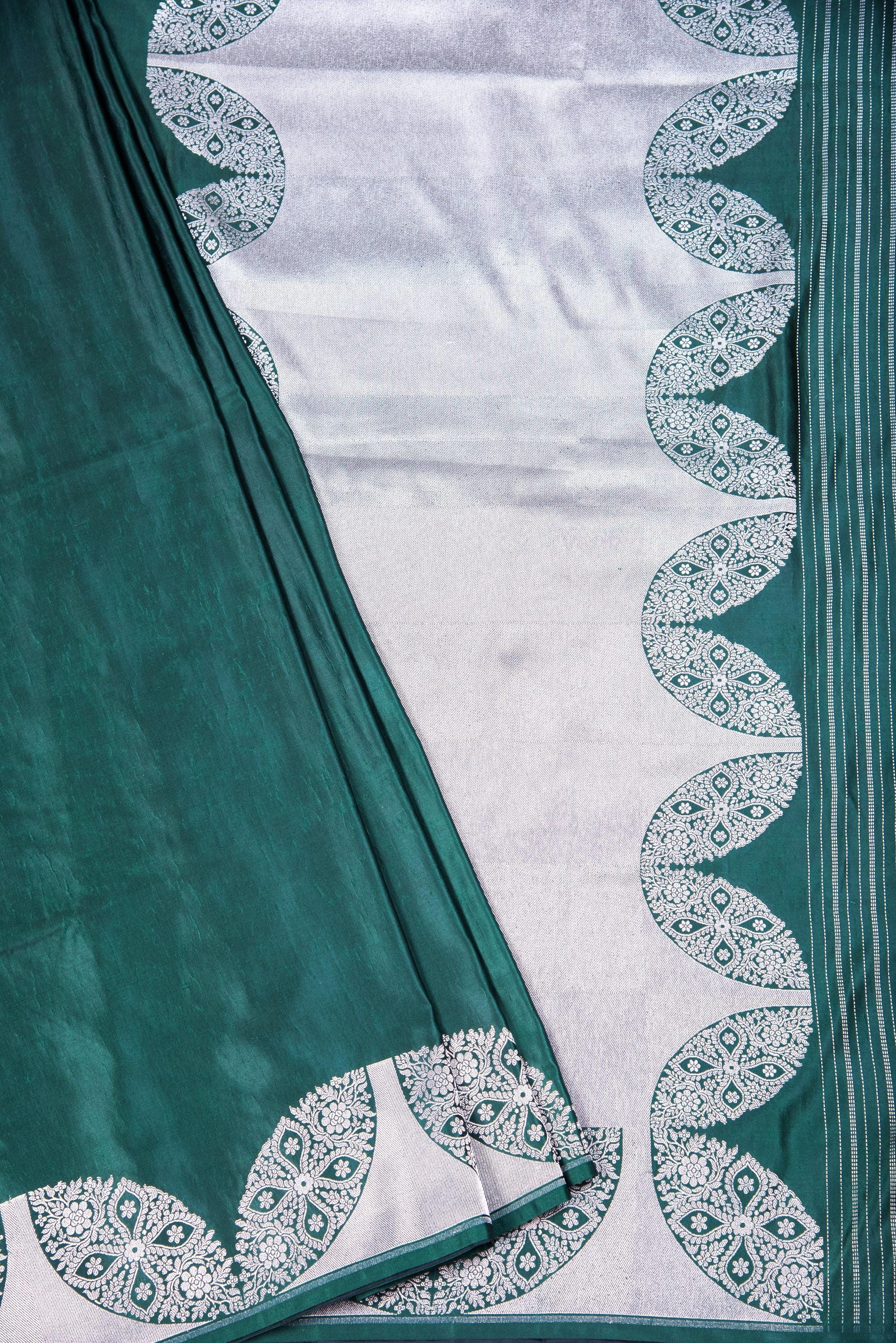 Mashru Silk With Weaving - Bottle Green - Etsy