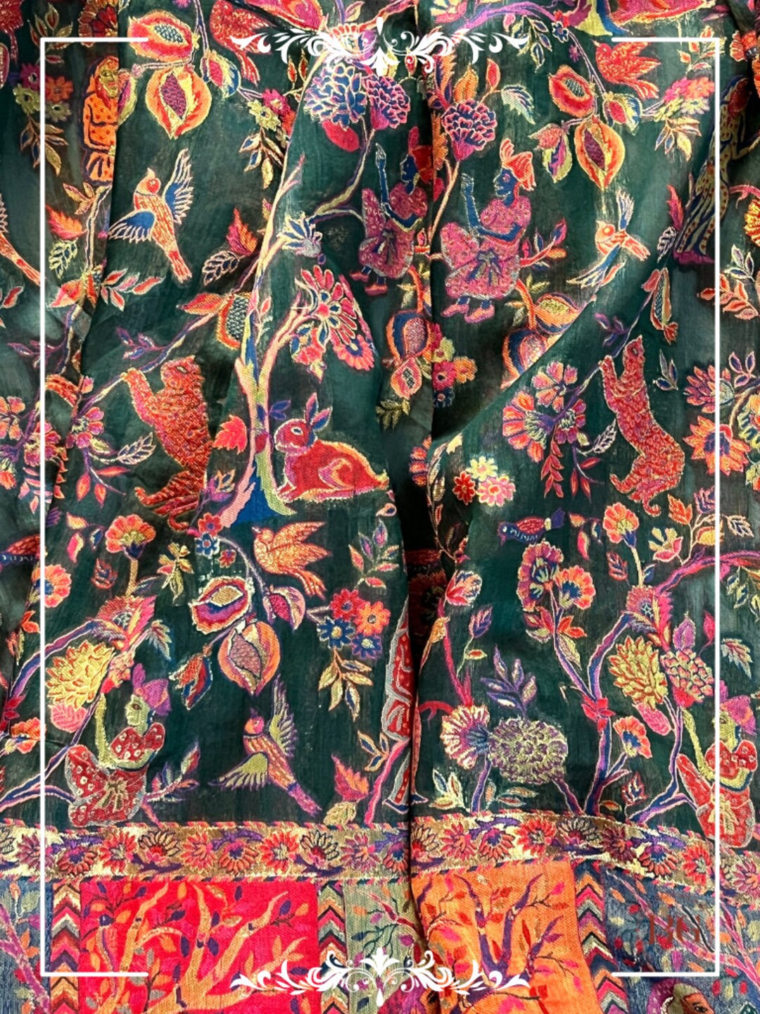 Silk Kani Kashmiri Saree Green Color - Etsy