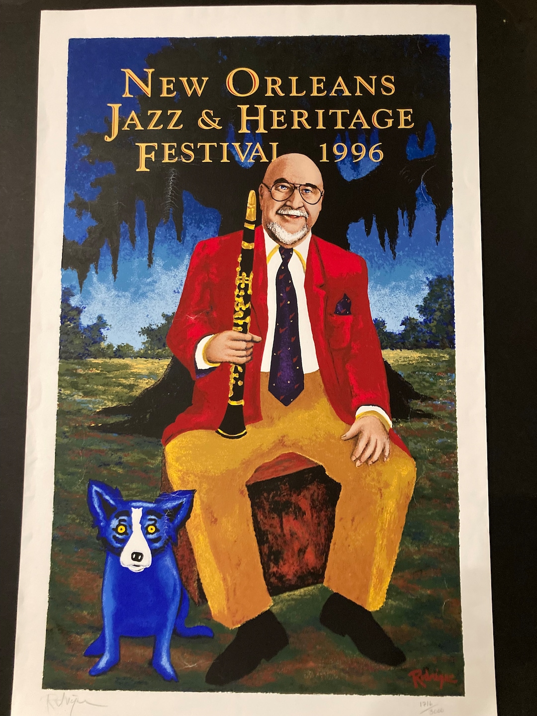 New Orleans Jazz and Heritage Festival Poster. 1996 Blue Dog..by ...