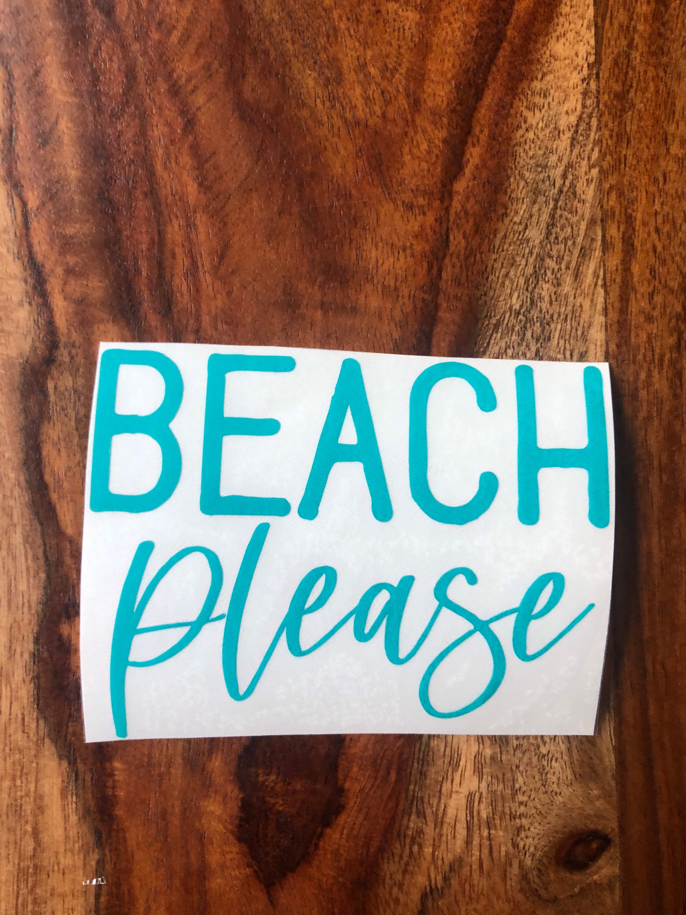 Beach please decal I beach please vinyl decal | Etsy