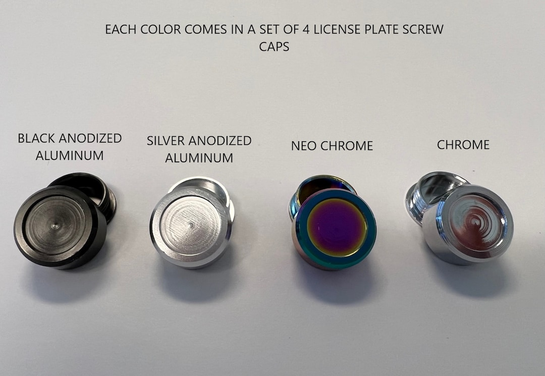 Set of 4 License Plate / Frame Screw or Bolt Covers / Cap for Car Truck ...
