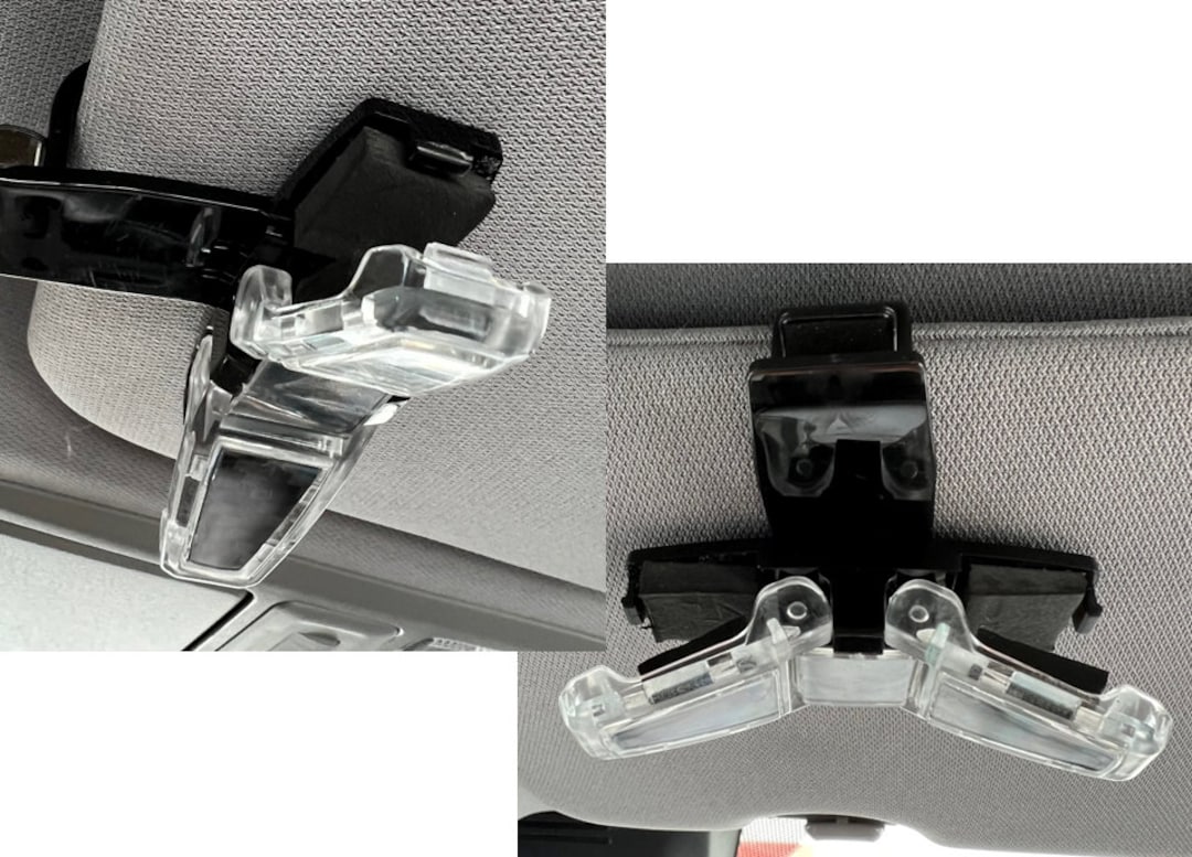 Pack of 2 Universal Sun Visor Sunglass Holder Clip With 2 Clamps in 7 ...