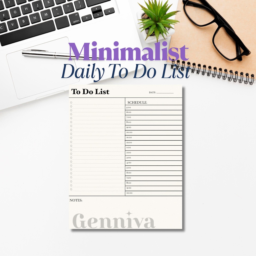Minimalist Daily to Do List Printable | Neutral Aesthetic Planner Page ...