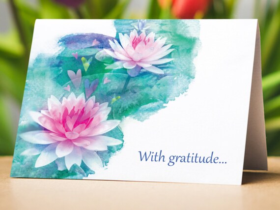 Gratitude Notecards set of 10 Blank Note Cards Folded | Etsy