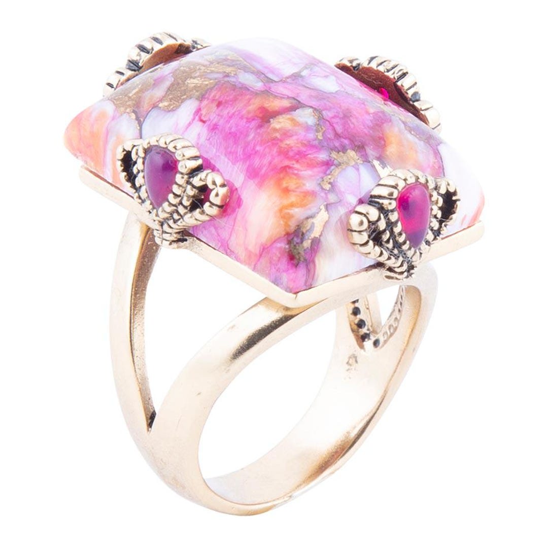Prismatic Pink Spiny Oyster Matrix Statement Ring - Etsy