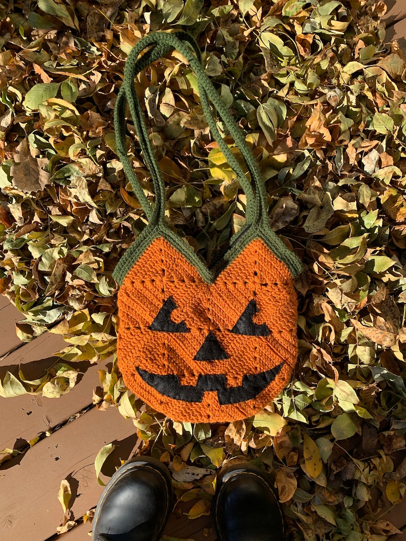 PATTERN Jack-o-lantern Crochet Bag halloween - Etsy