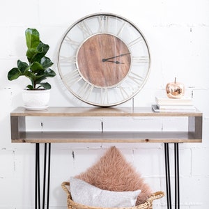 Beige Console Table, Beige Entryway Table, Handmade Wood Console,mid ...