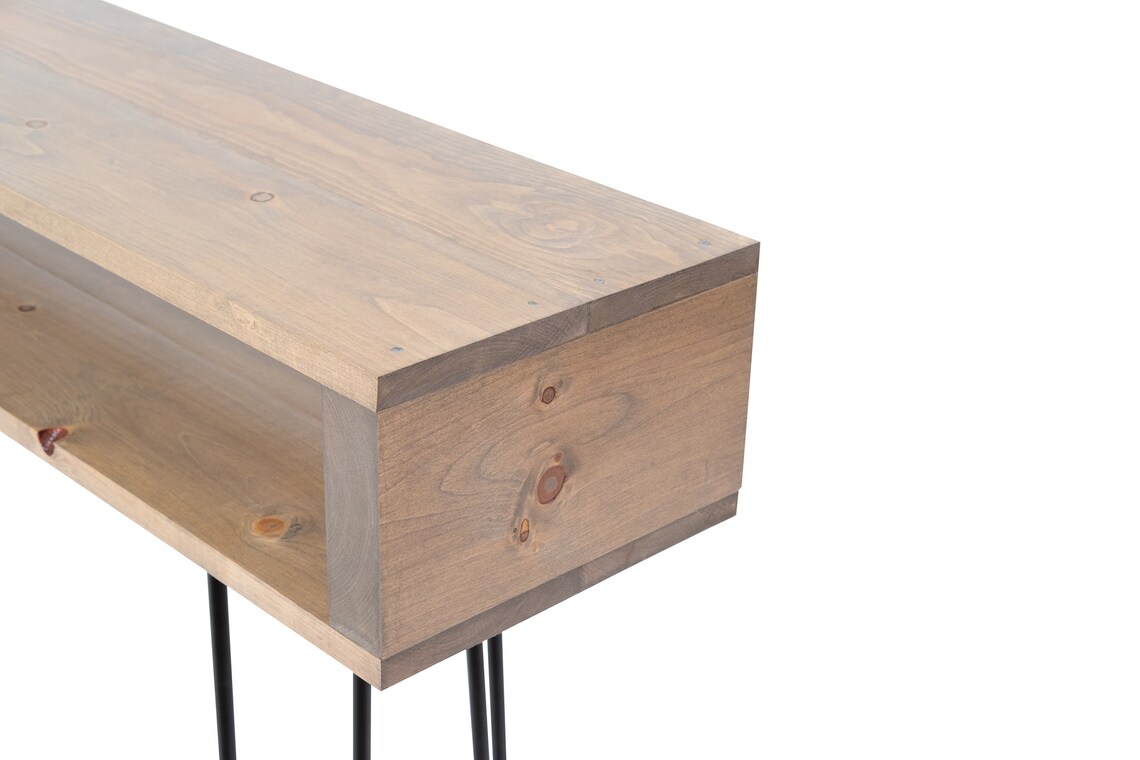 Beige Console Table Beige Entryway Table Handmade Wood - Etsy