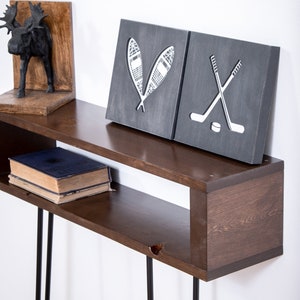 Blue Narrow Console Table, Narrow Entryway Table, Handmade Wood Console ...