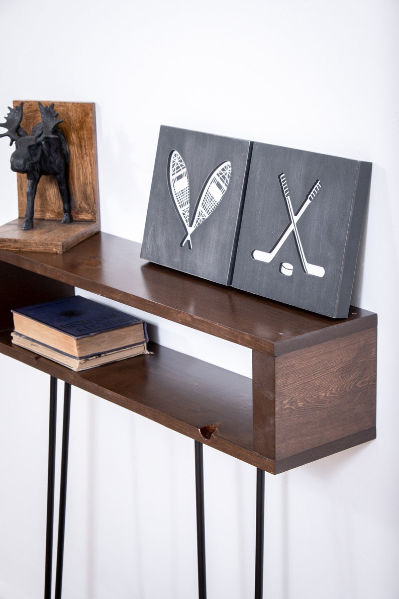 Blue Narrow Console Table Narrow Entryway Table Handmade | Etsy