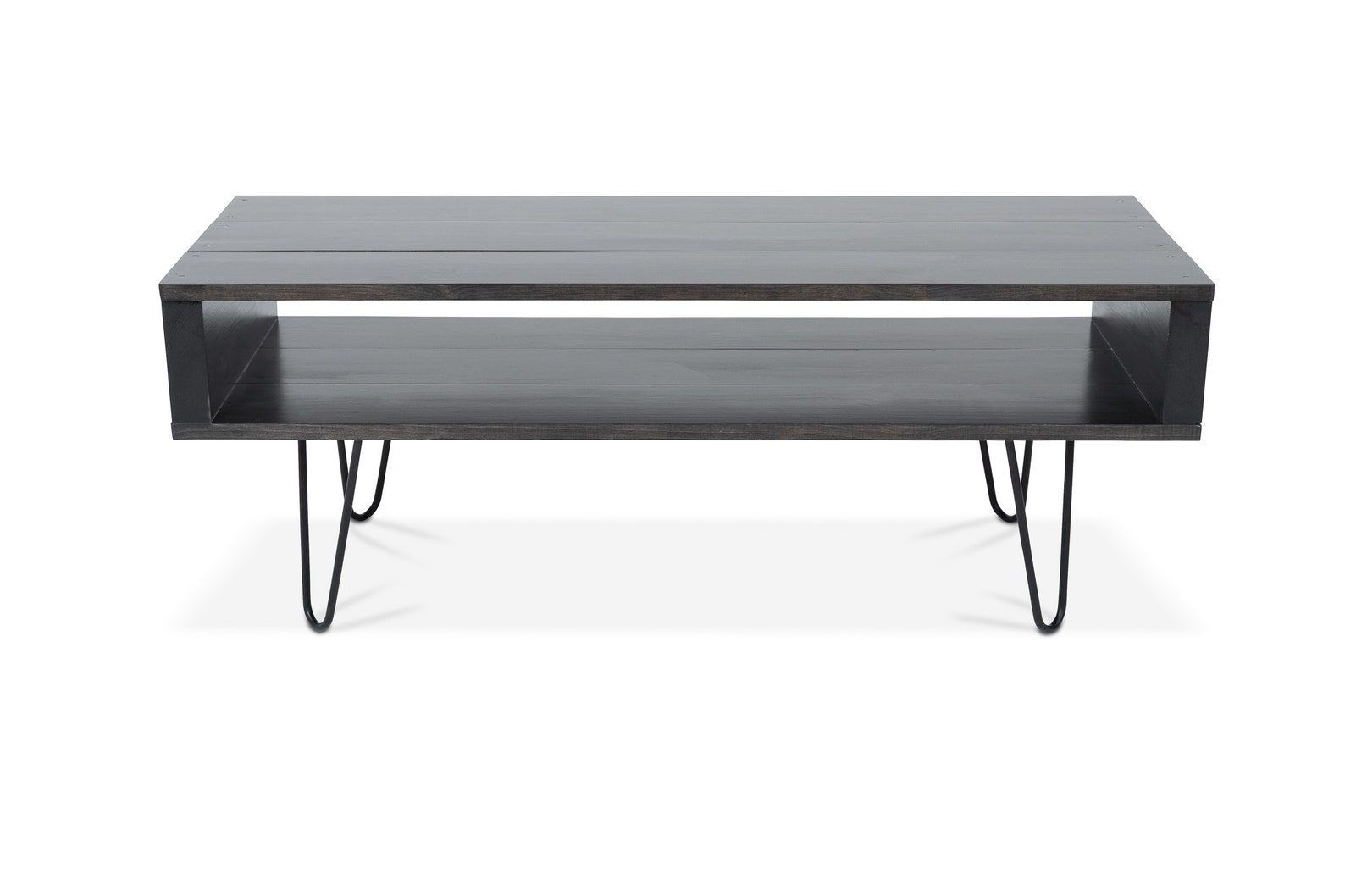 Black Coffee Table Modern Rustic Mid-century Handmade From - Etsy