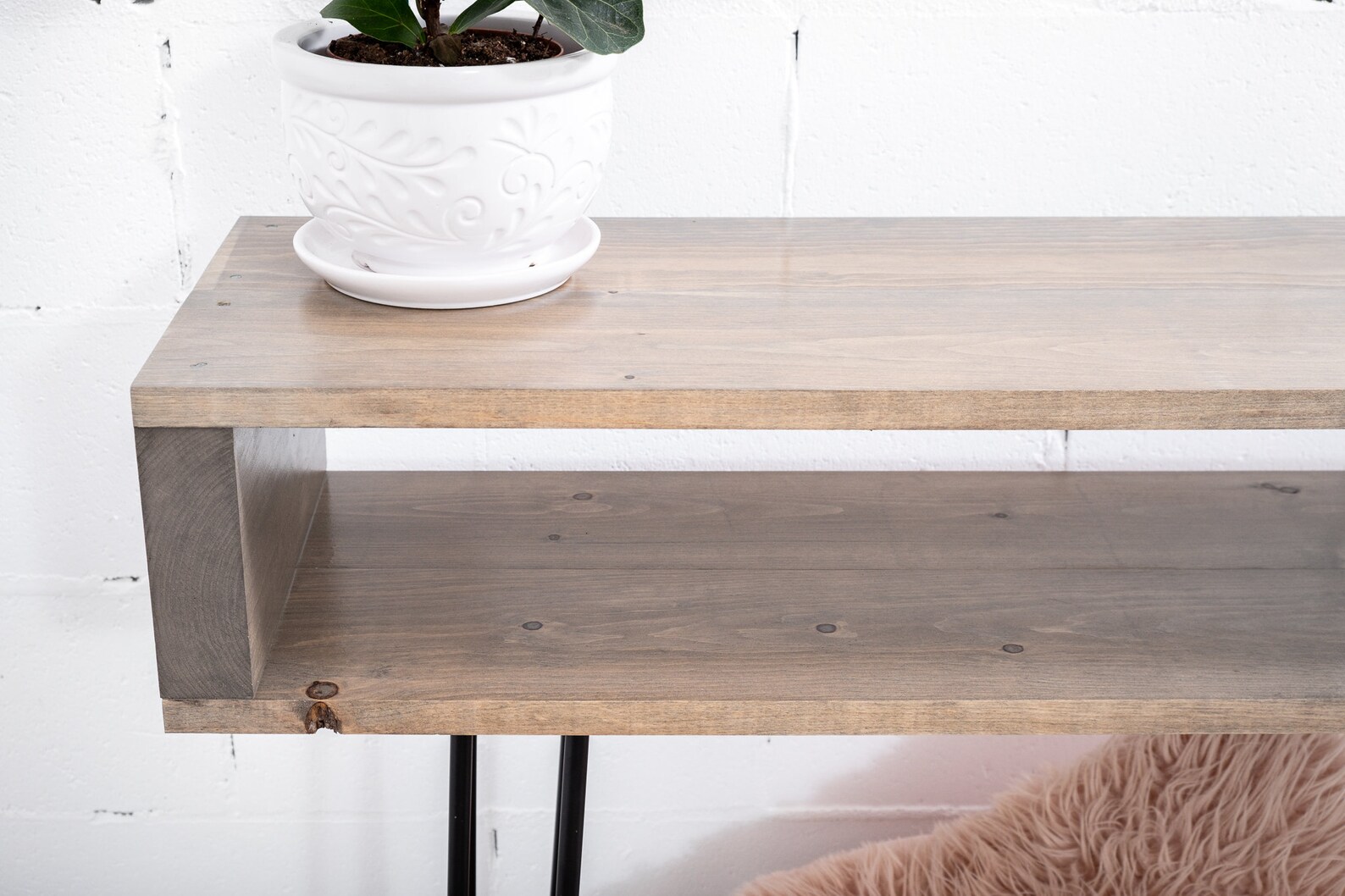 Beige Console Table Beige Entryway Table Handmade Wood - Etsy