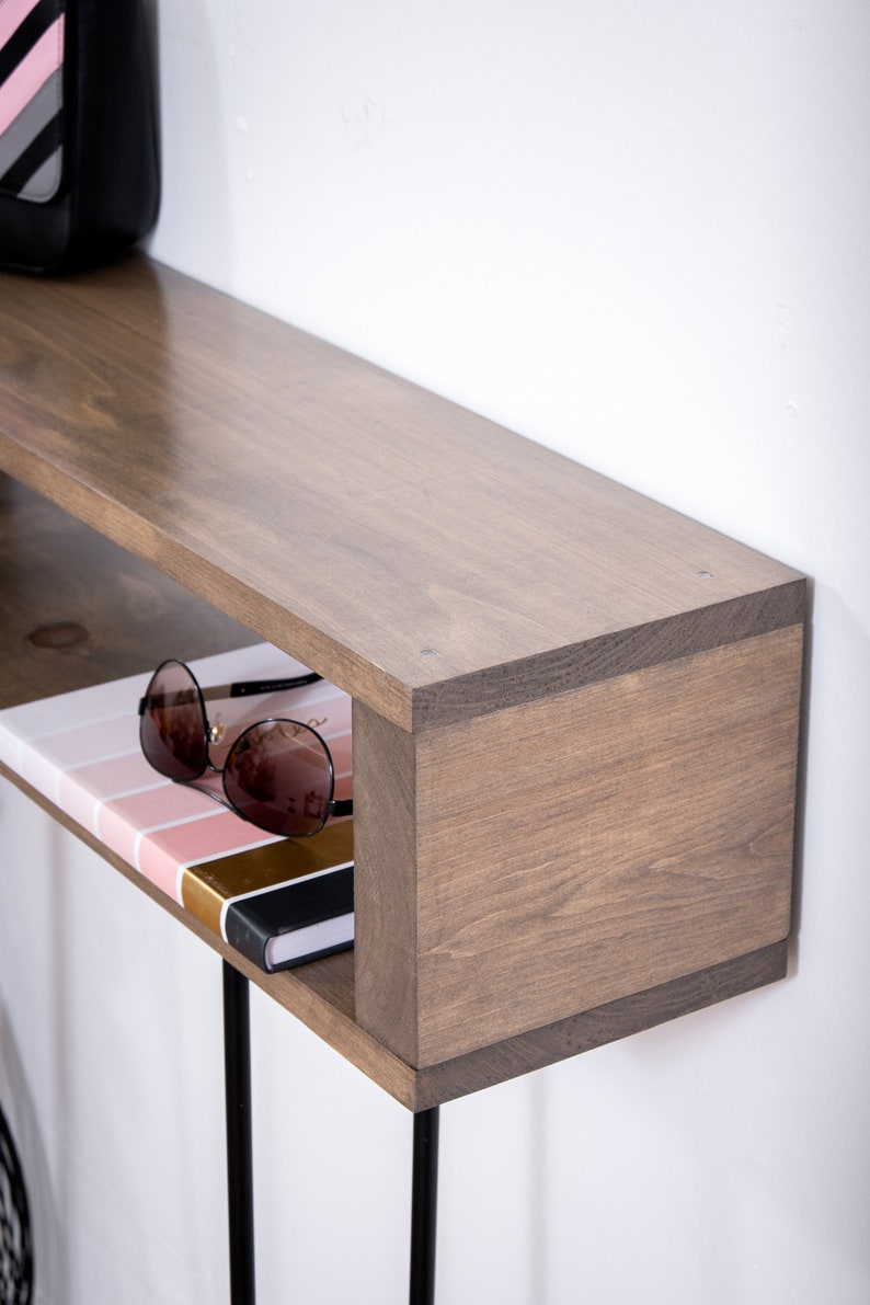 Blue Narrow Console Table Narrow Entryway Table Handmade | Etsy