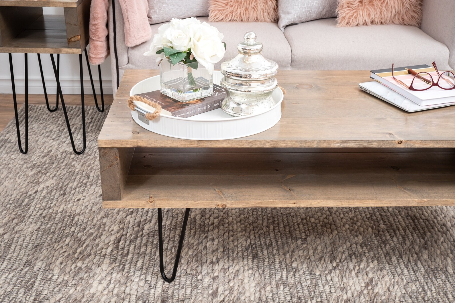 Beige Coffee Table Modern Coffee Table Mid-century Coffee - Etsy Canada