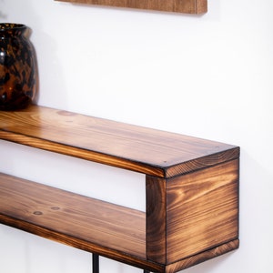 Blue Narrow Console Table, Narrow Entryway Table, Handmade Wood Console ...