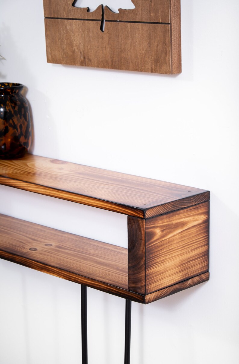 Blue Narrow Console Table Narrow Entryway Table Handmade | Etsy