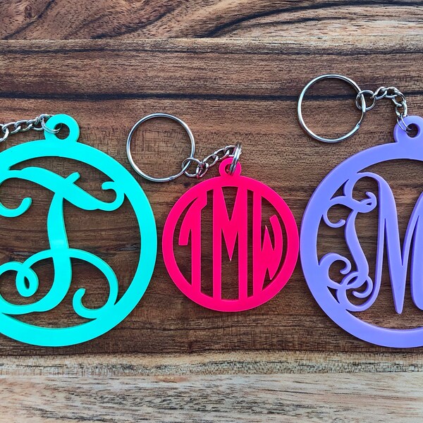 Monogram Keychain - Etsy