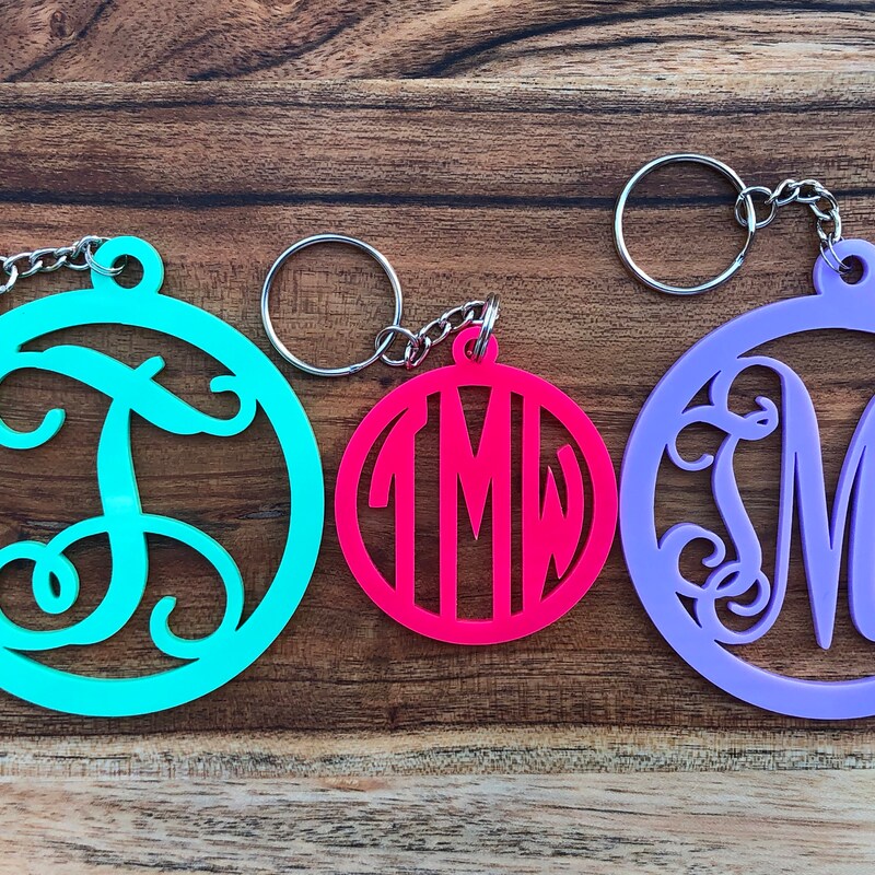 Monogram Keychain - Etsy