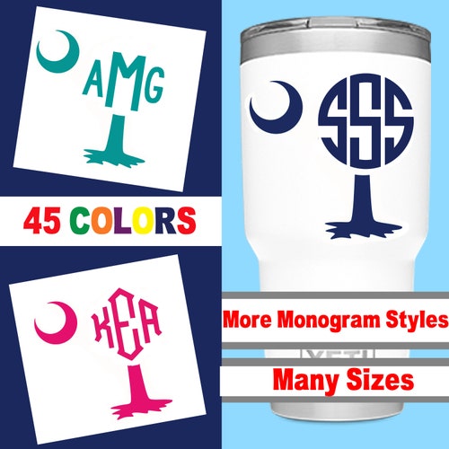 Carolina Girl Vinyl Decal Palmetto Tree Moon Carolinas Sticker - Etsy