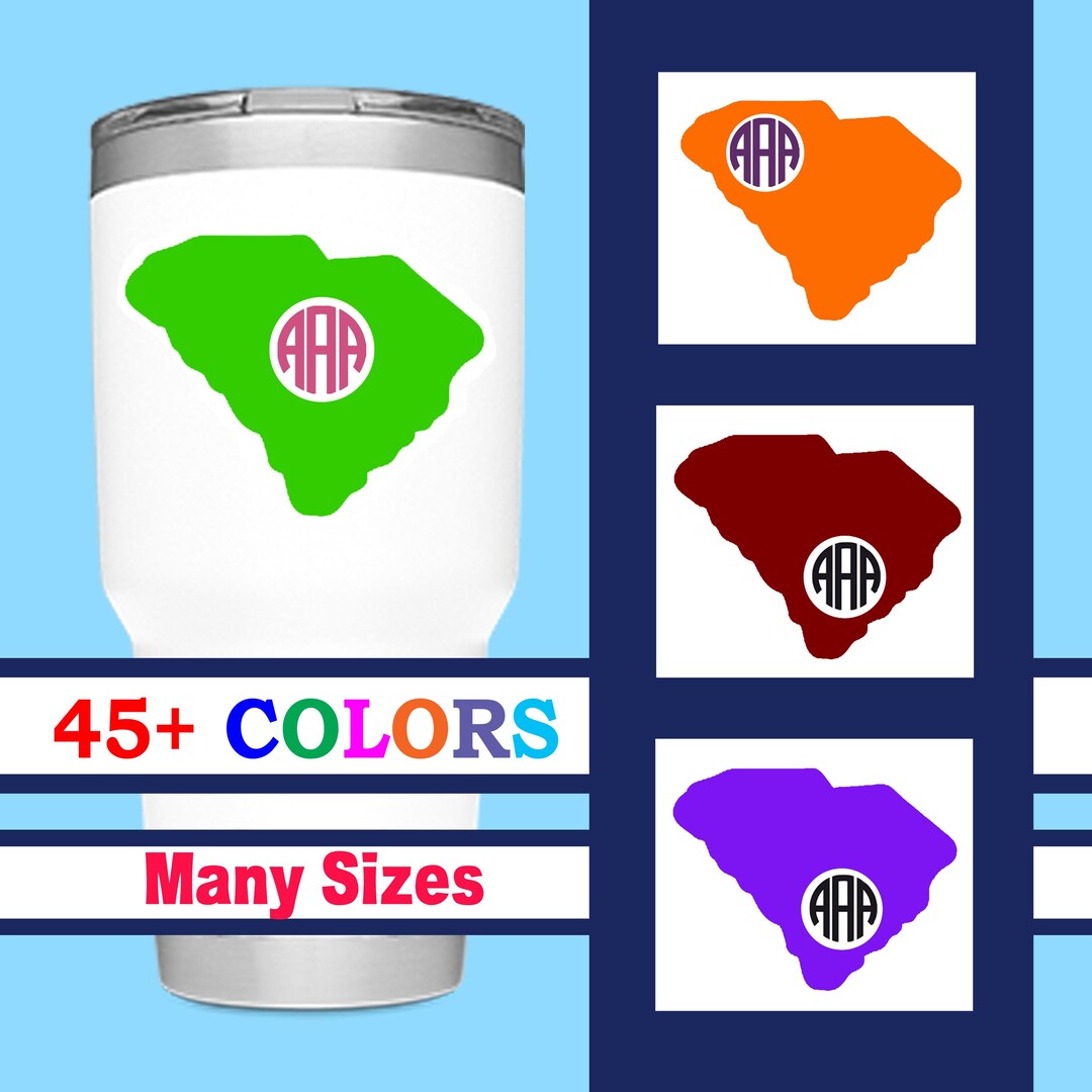 South Carolina SC Monogram I Vinyl Decal Sticker I Choose From 45 ...