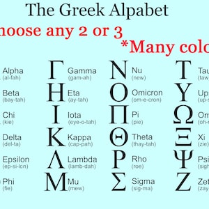 Greek Letters Alphabet Decal Sticker I Fraternity Sorority I 45 Colors ...