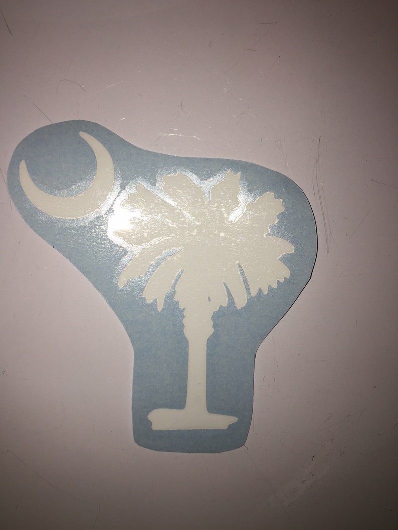 SC Palm Palmetto Tree Crescent Moon South Carolina Decal | Etsy