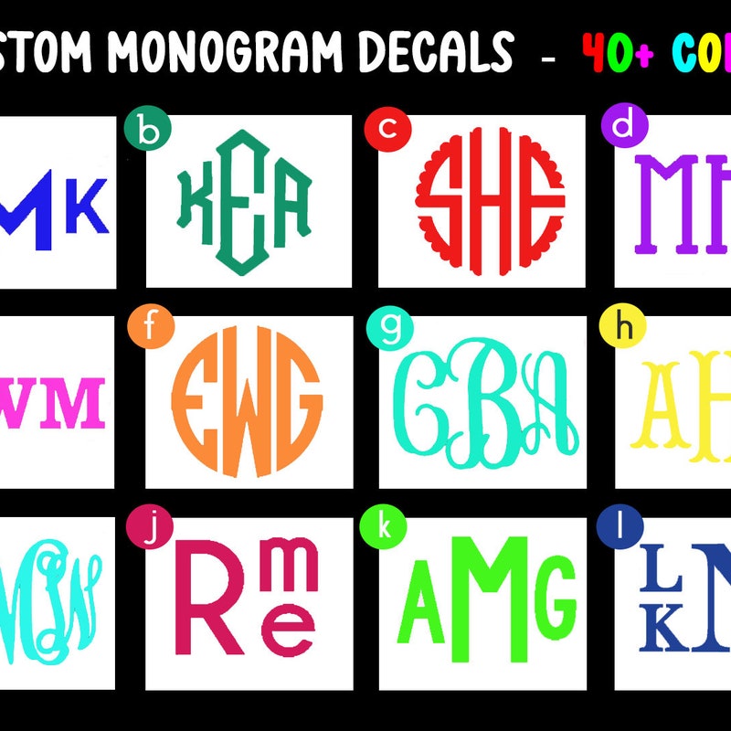 Car Monogram Decal - Etsy