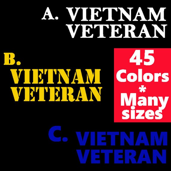 Vietnam Veteran Vinyl Decal L Choose Your Color | Etsy