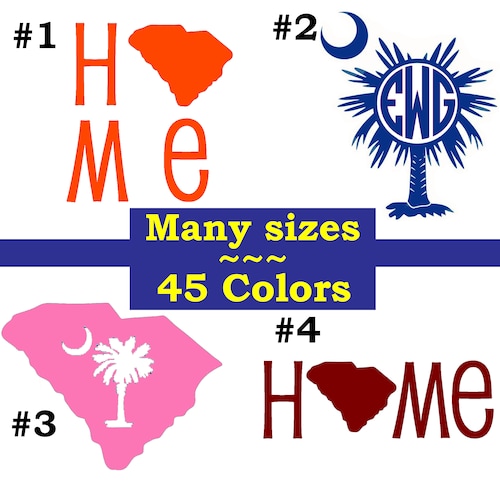 Carolina Girl Vinyl Decal Palmetto Tree Moon Carolinas Sticker - Etsy