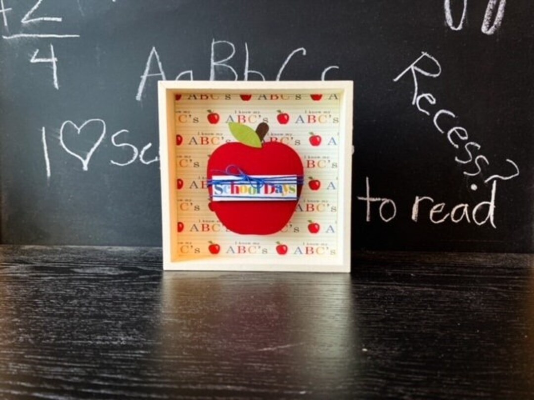Apple Shadowbox Sign - Etsy