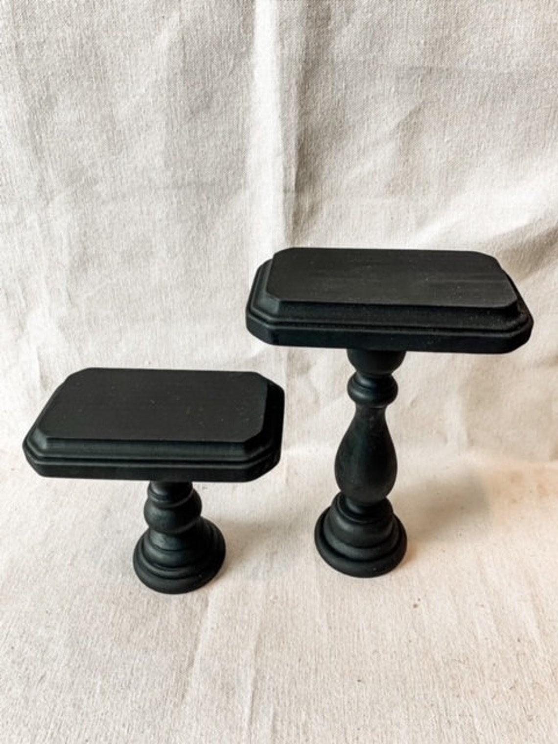 Clipped Corner Rectangle Scroll Base Elevated Stand - Black - Etsy