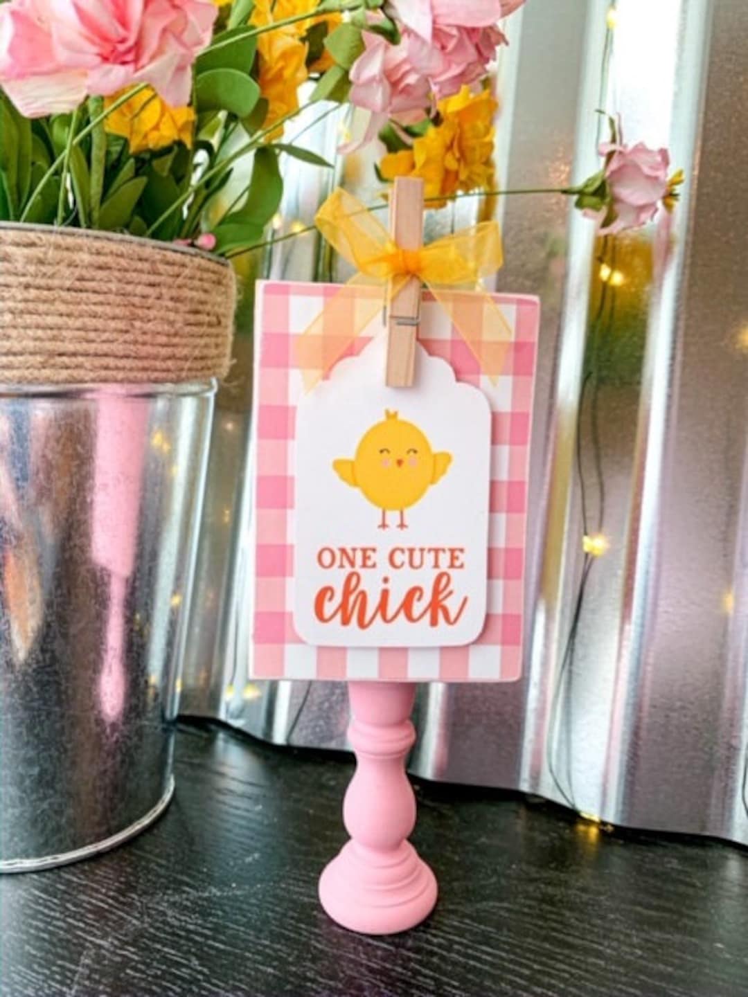 One Cute Chick Wood Block Sign - Etsy