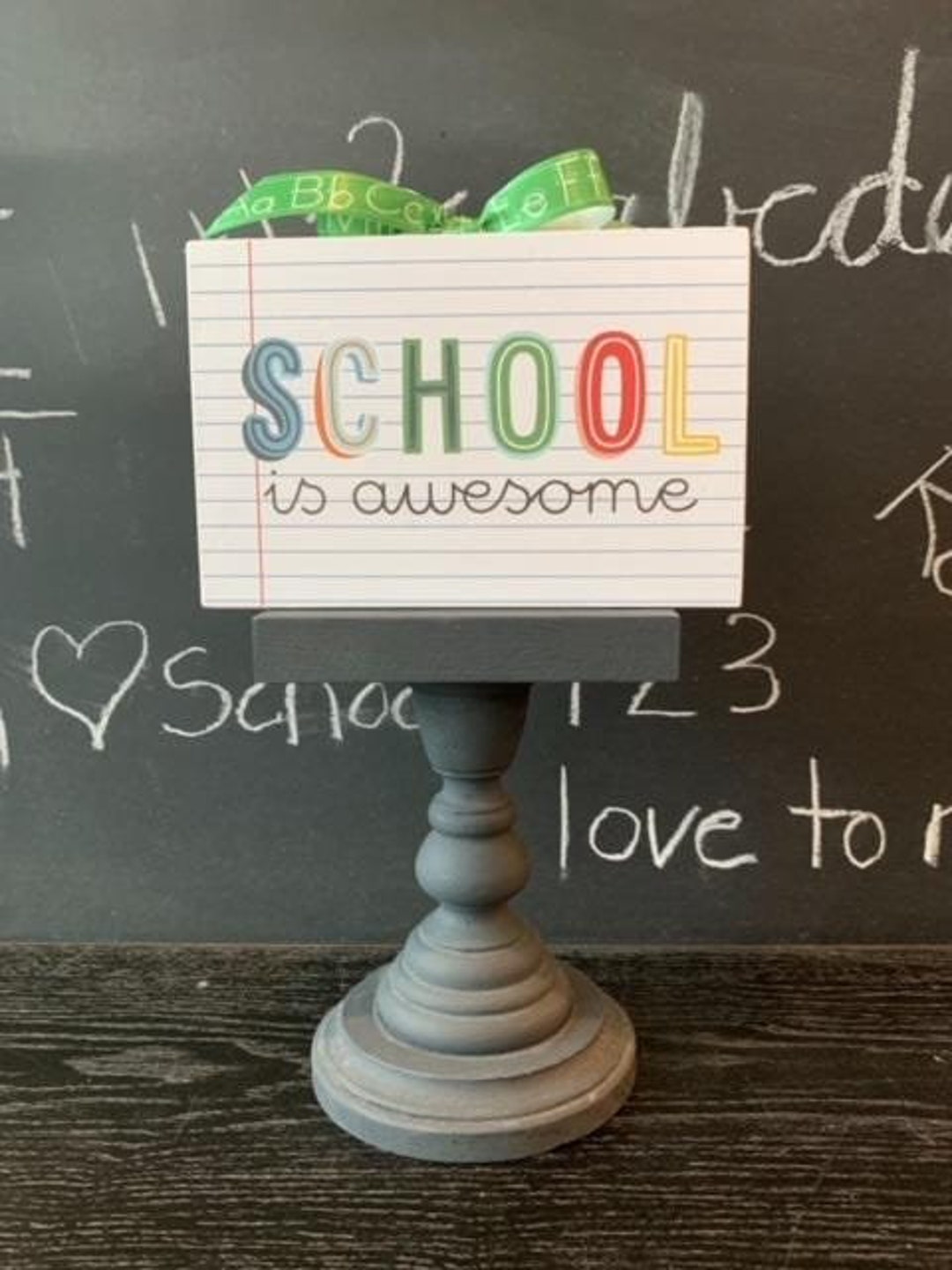 Awesome School Wood Block Sign - Etsy