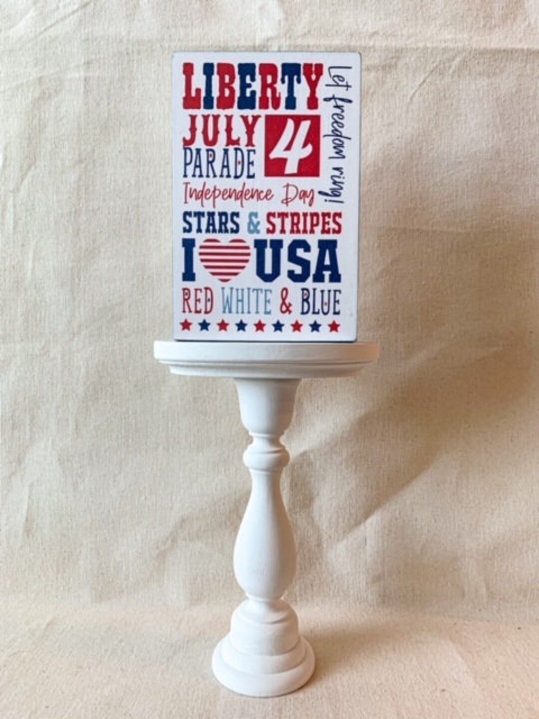 Patriotic Words Wood Block Sign - Etsy