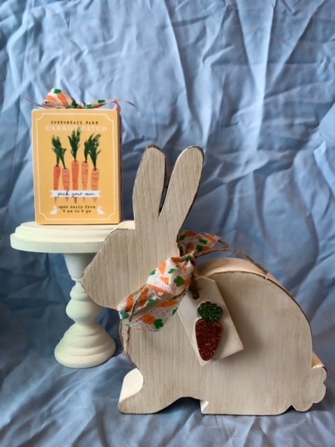 Carrot Bunny Wood Block - Etsy