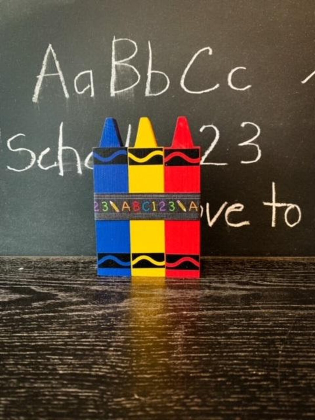 ABC Crayons Wood Block Sign - Etsy