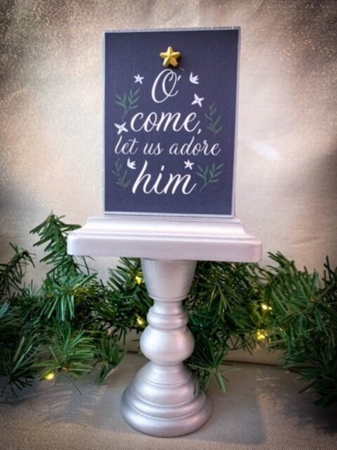 Adore Him Stars Wood Block Sign - Etsy