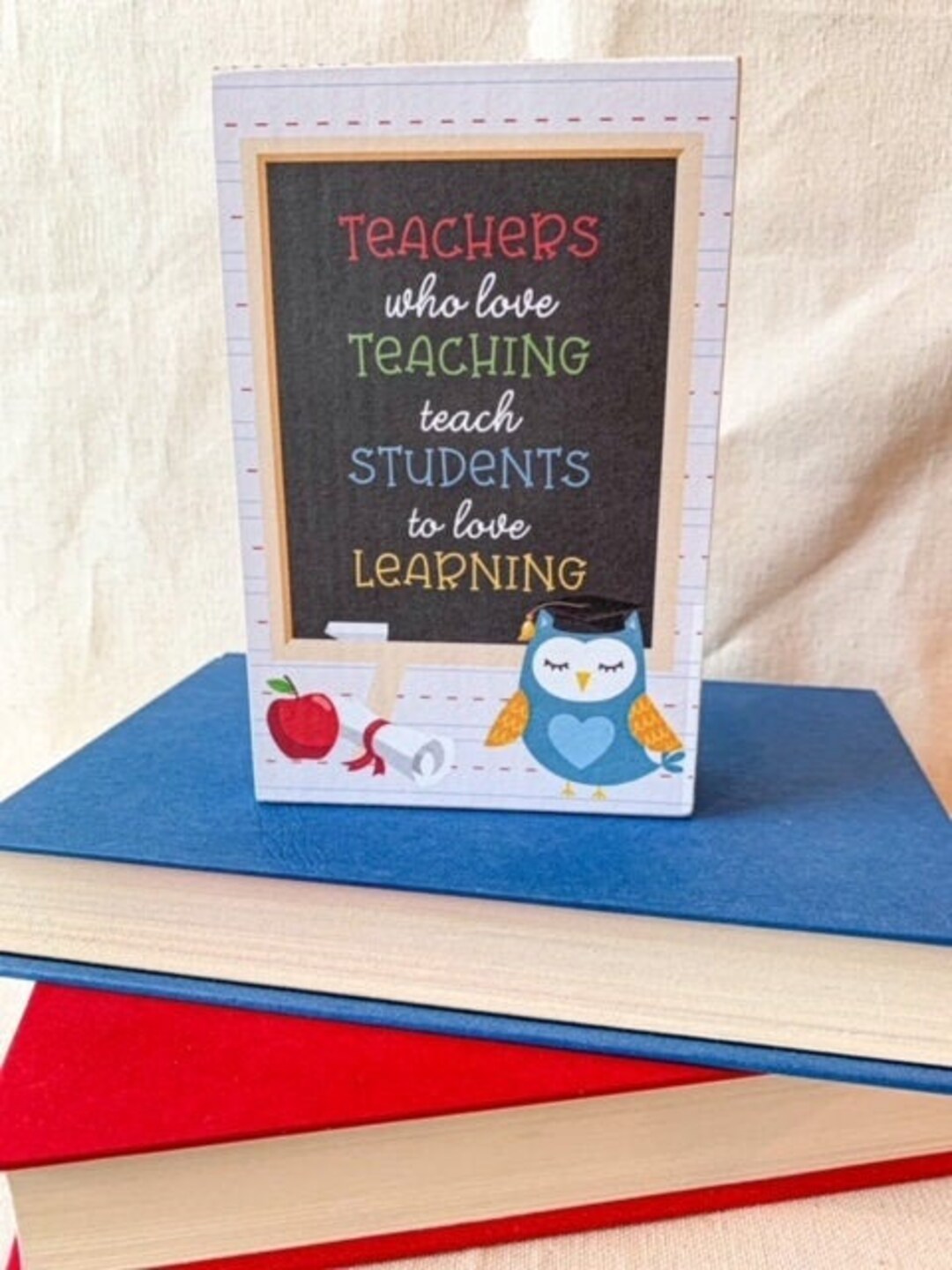 Teachers Love Teaching Wood Block Sign - Etsy