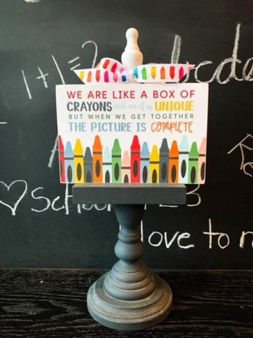 Crayons Wood Block Sign - Etsy