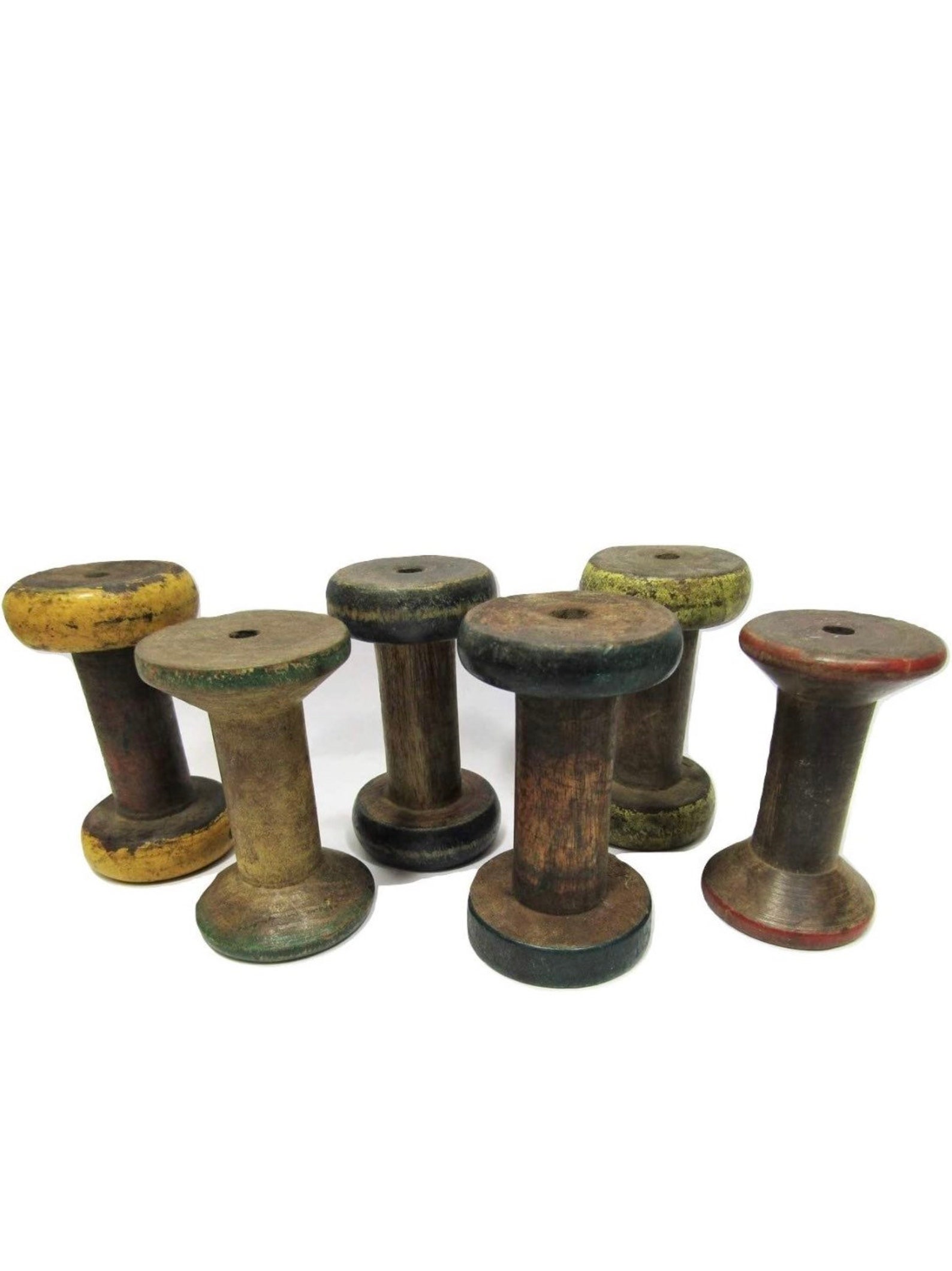 Vintage Inspired Small Wooden Spool Set - Etsy
