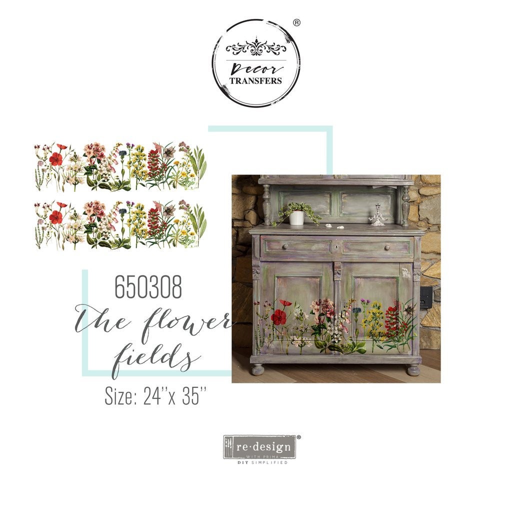 The Flower Fields Prima ReDesign Decor Transfers | Etsy