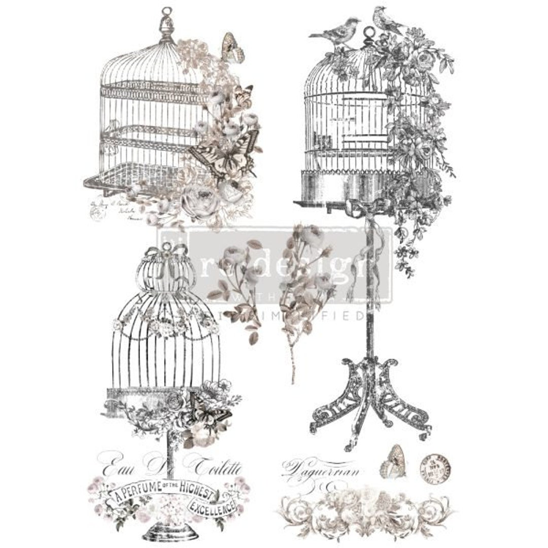 La Voliere ** Prima Redesign Decor Transfers ** Bird Cages - Etsy